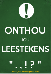 Leestekens / Punktuasie | © My Klaskamer - idees en gedagtes uit 'n ...